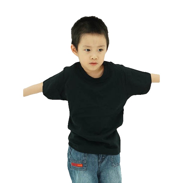 FOURSQUARE Kids Round Neck Cotton T-shirt – Black – MD Textile – Blank ...